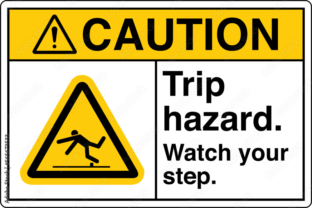 Safety Sign Marking Label Symbol Pictogram Standards Caution Floor Trip ...