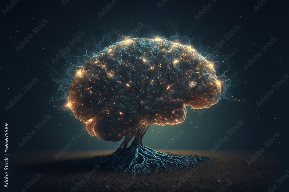Illustration of AI Brain Stock Illustration | Adobe Stock