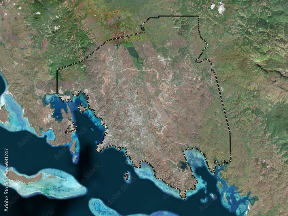 Port Moresby, Papua New Guinea. High-res satellite. No legend Stock ...