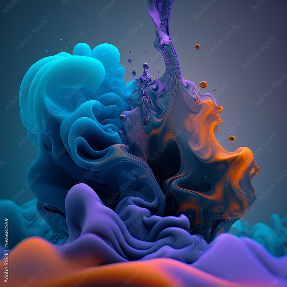 Smoke composition, waves on the fluid, background for ui or wallpaper ...