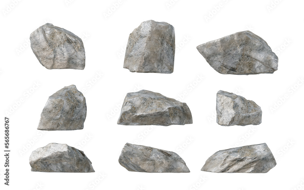 Architectural and landscape concept. Top and side view of garden stone ...