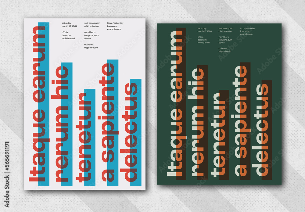 Vertical Text Poster Layout in Swiss Style Stock 템플릿 | Adobe Stock