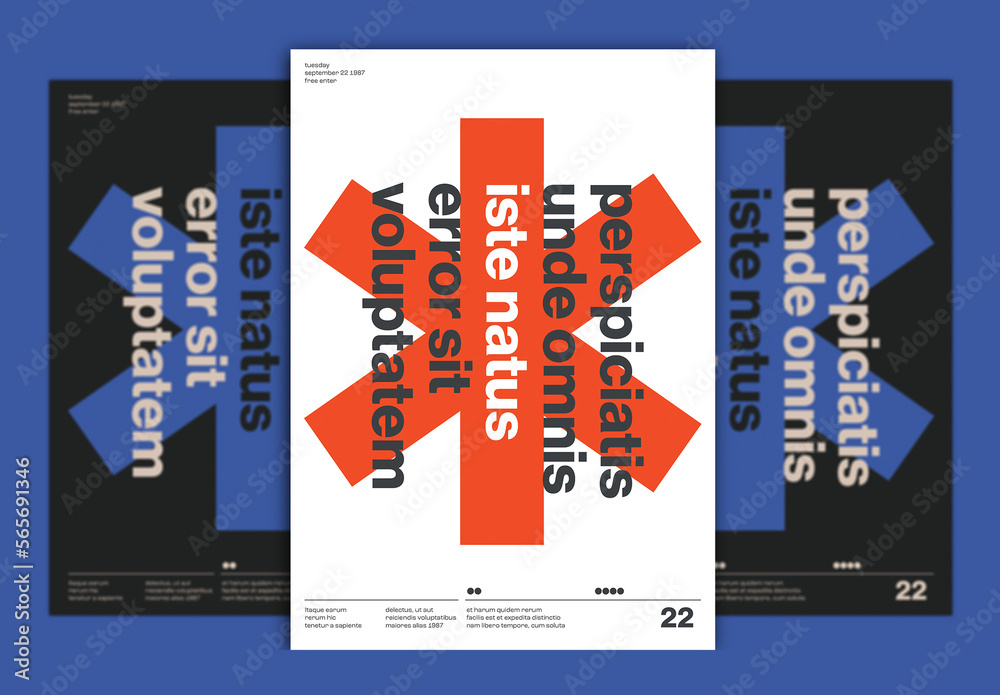 Vertical Poster Layout Design in Swiss Style Stock Template | Adobe Stock