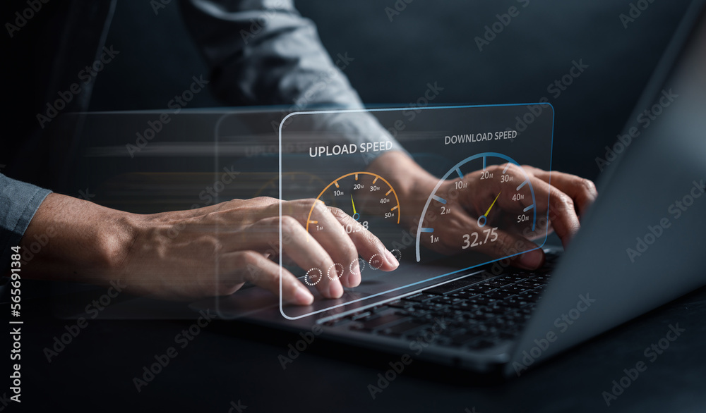 Fotka „Super Fast internet connection speedtest bandwidth network ...