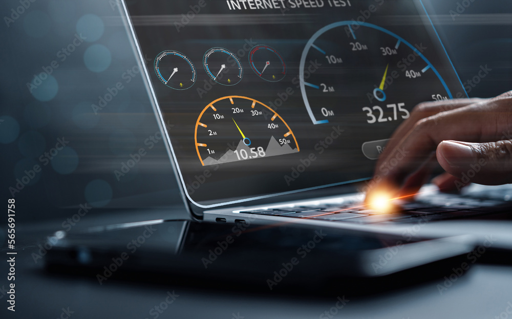 Super Fast internet connection speedtest bandwidth network technology ...