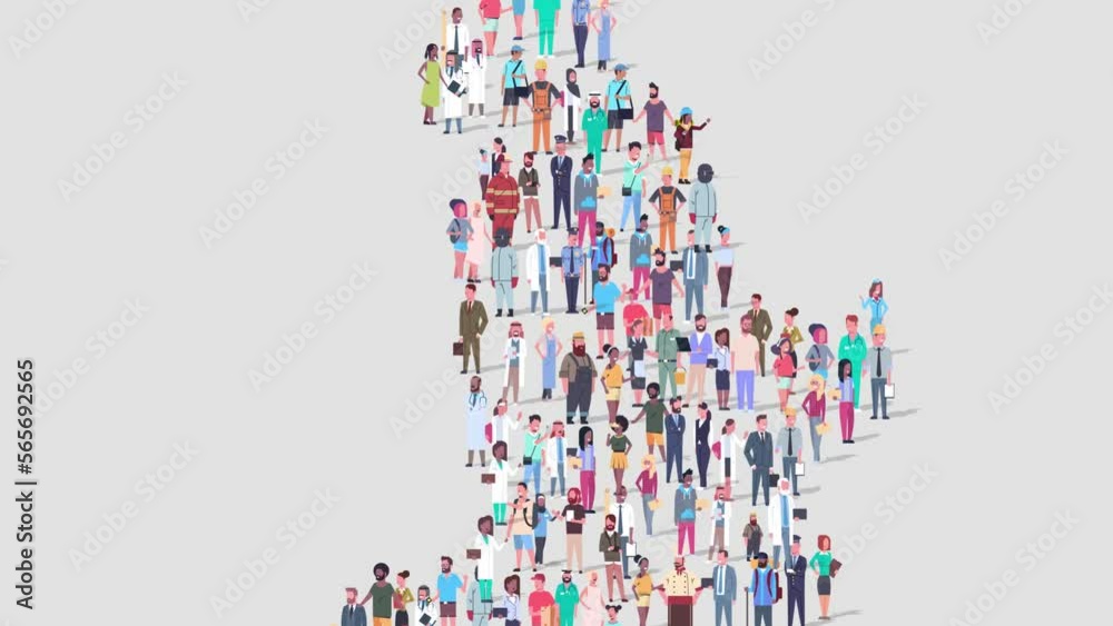 Vídeo do Stock: England Population Creative Concept on United Kingdom ...