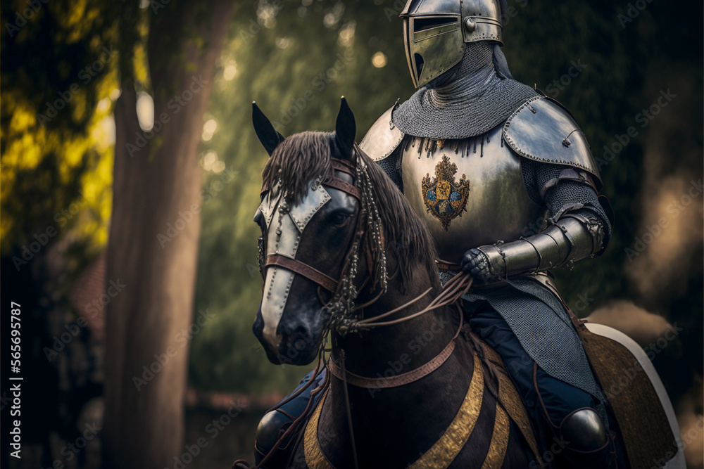knight riding a horse Generative AI Stock Illustration | Adobe Stock