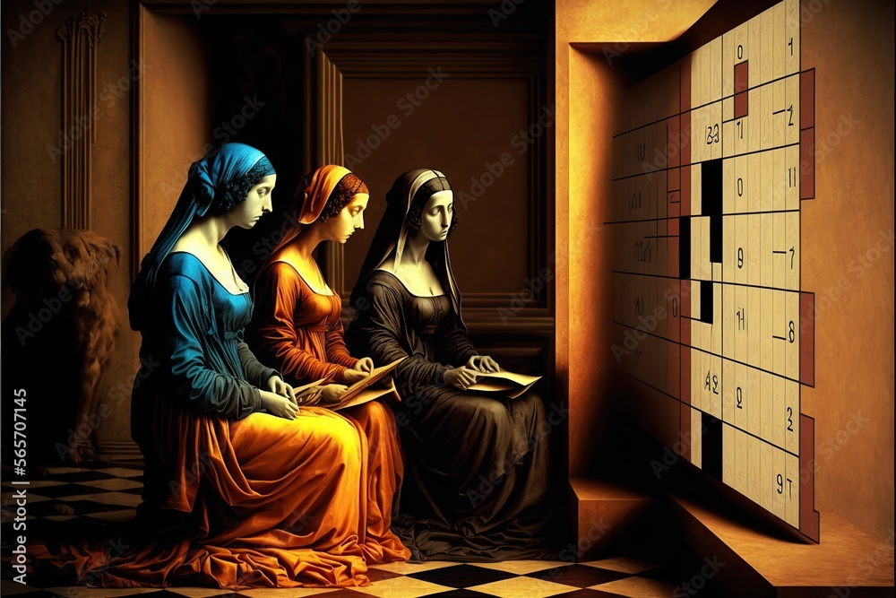 Sorting algorithm, created with Generative AI technology Stock ...