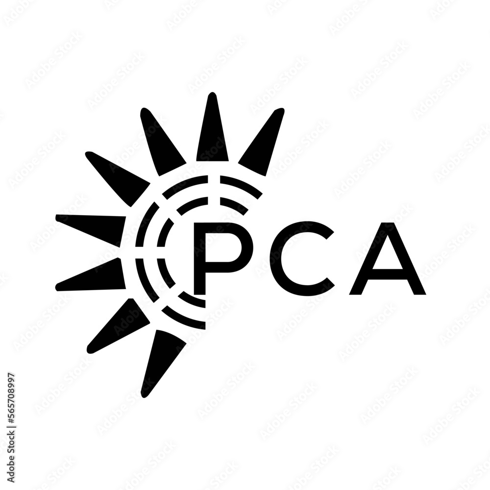 PCA letter logo. PCA image on white background and black letter. PCA ...