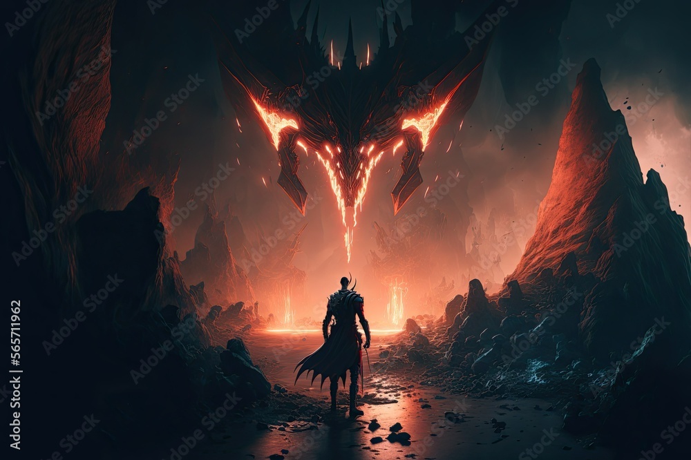 "The man who went in hell to fight his demons." Digital art of a ...