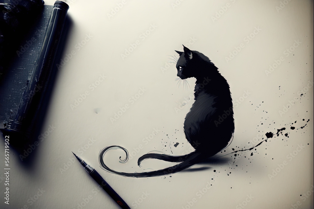 Cool Cat Drawings Sitting