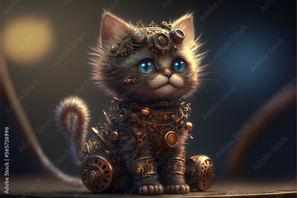 Mechanical cat background - Mechanical animals series - cat background ...