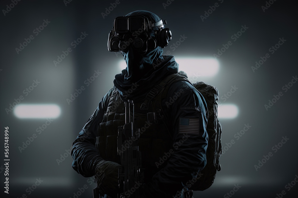 Counter stike soldier. Special forces inside the HeadQuarter Stock ...