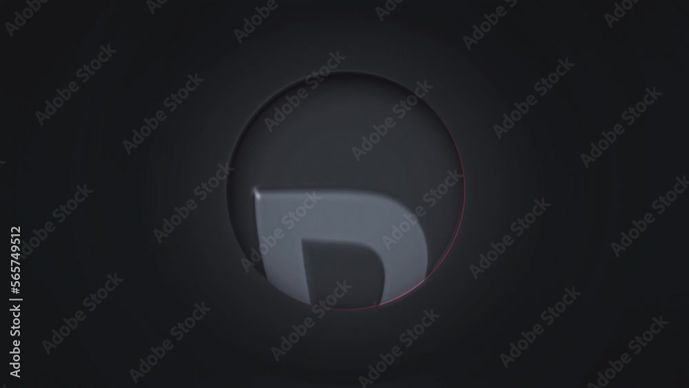 D. Letter d of the alphabet being dynamically revealed in circular ...