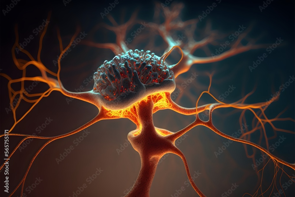 Neural connections in the human brain are illustrated by neurons firing ...