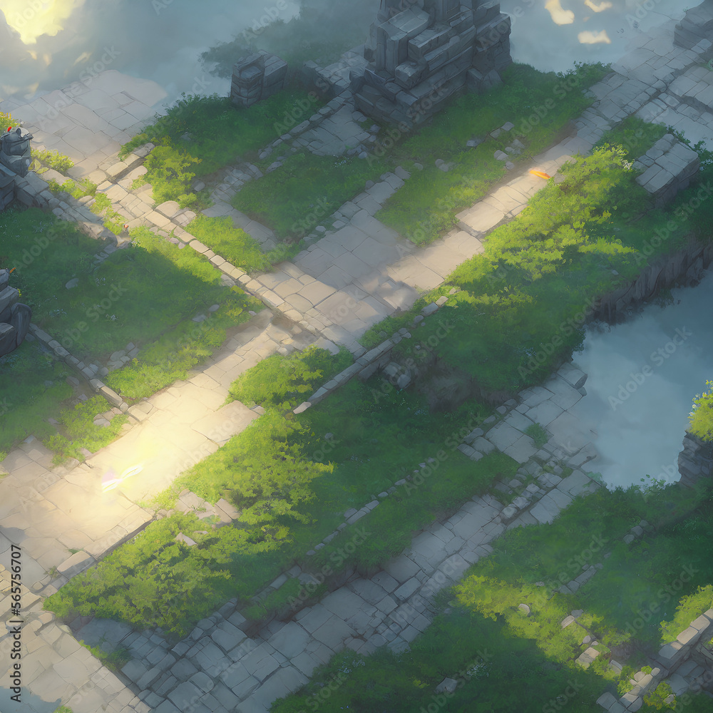 Stockillustratie Battleground Field Map (Isometric) 04- Background for ...