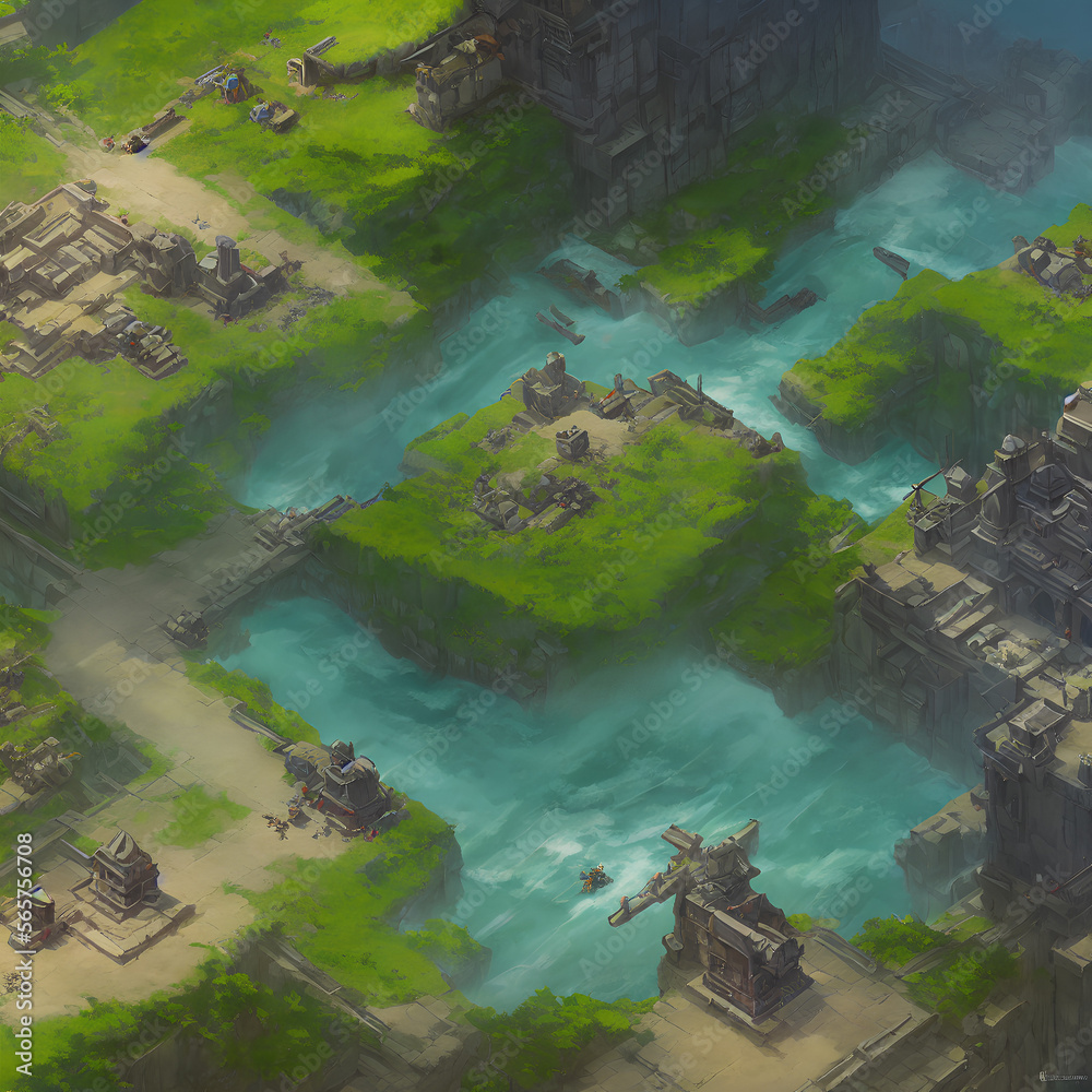 Battleground Field Map (Isometric) 03- Background for Level Design, RPG ...