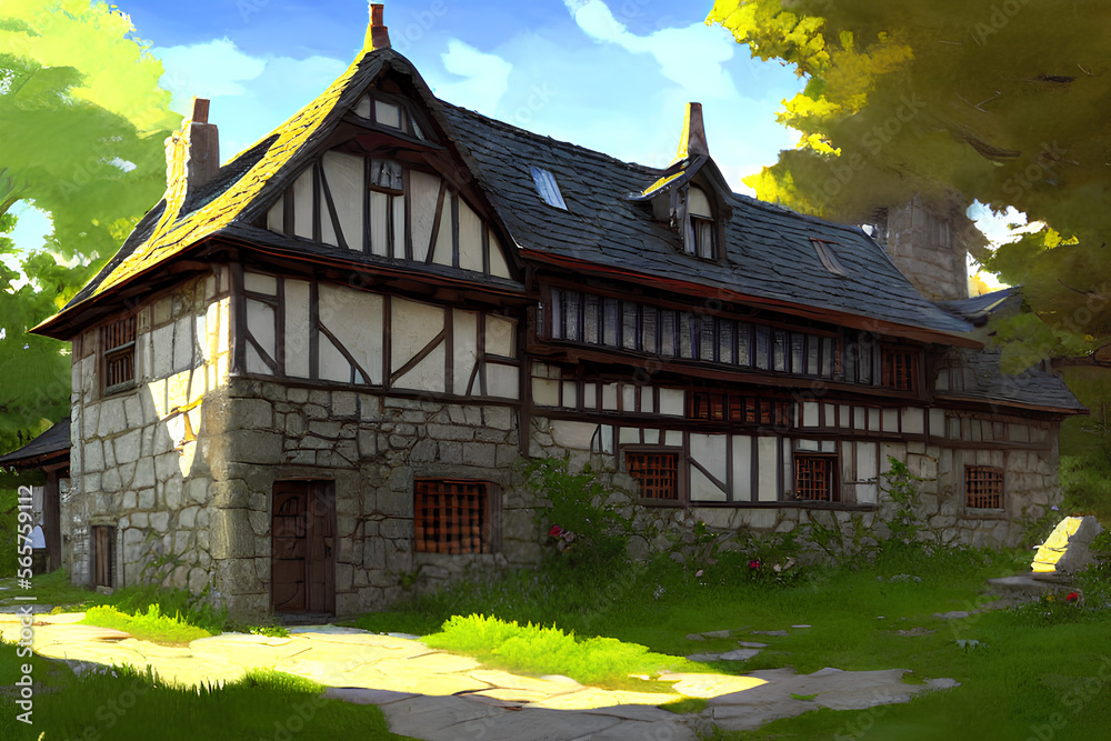 Medieval House 16- Background for Level Design, RPG and Indie Games (AI ...