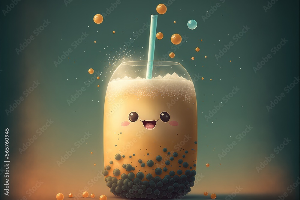 Bubble tea cartoon Stock Illustration | Adobe Stock