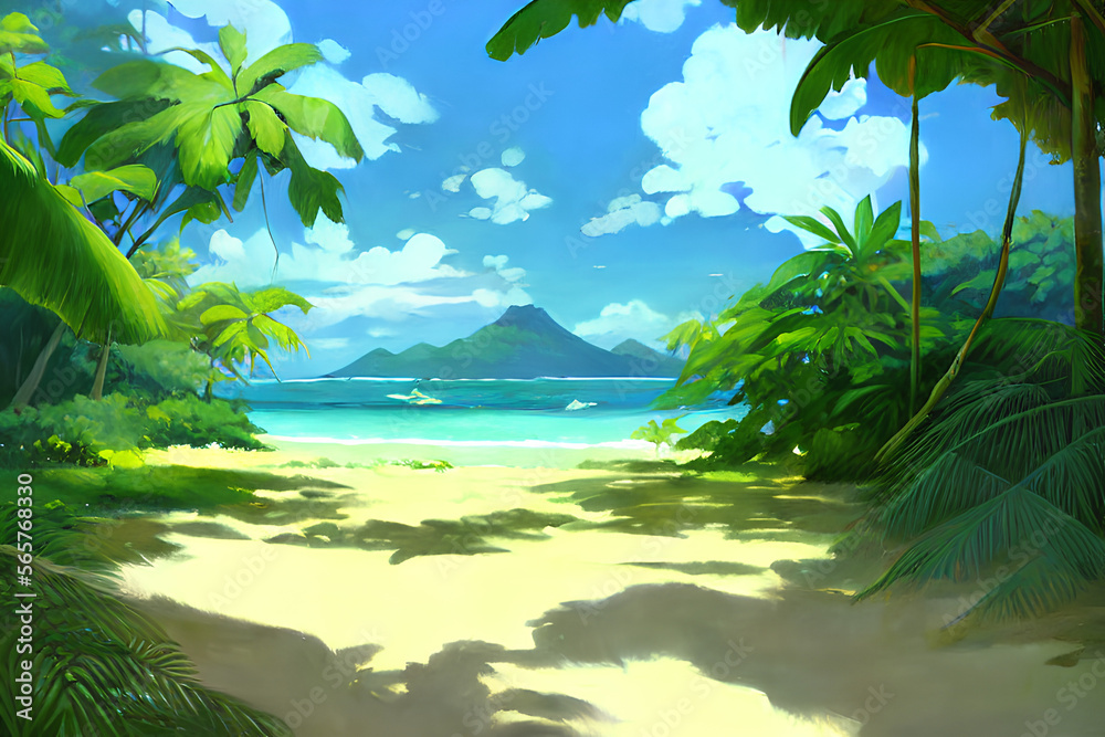 Tropical Beach 01- Background for Level Design, RPG and Indie Games (AI ...