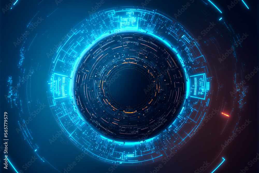 Futuristic technology concept. Circular hud element virtual reality of ...