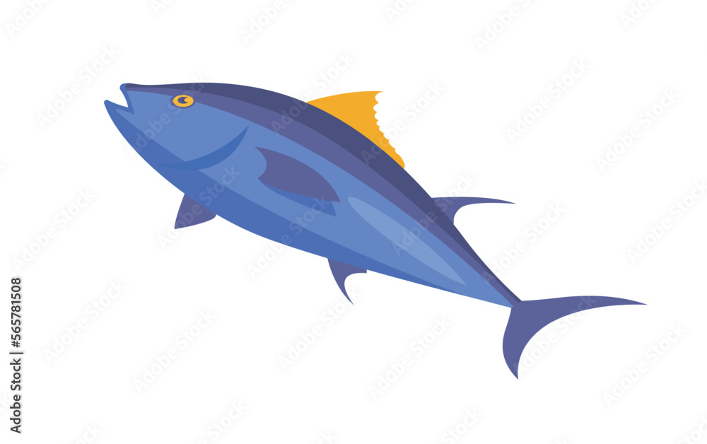 Blue fish concept. Natural and organic products, graphic element for ...