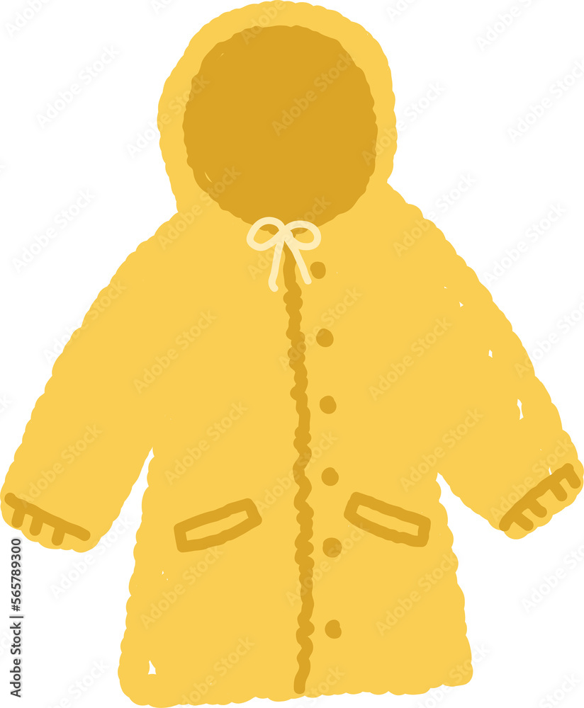 hand drawn raincoat illustration Stock Illustration | Adobe Stock