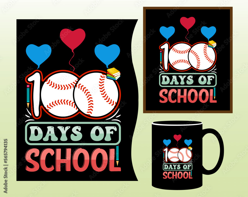 100th day of school. Congratulatory lettering for the celebration of ...
