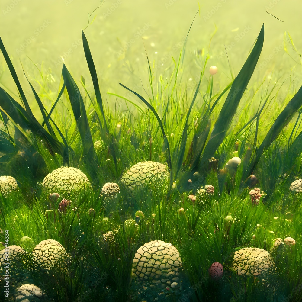seamless tiling grass plants texture kawaii animated film ...