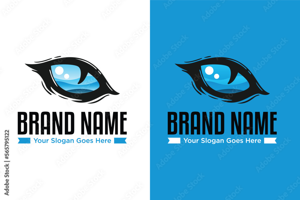 crocodile eye water illustration logo design Stock Vector | Adobe Stock