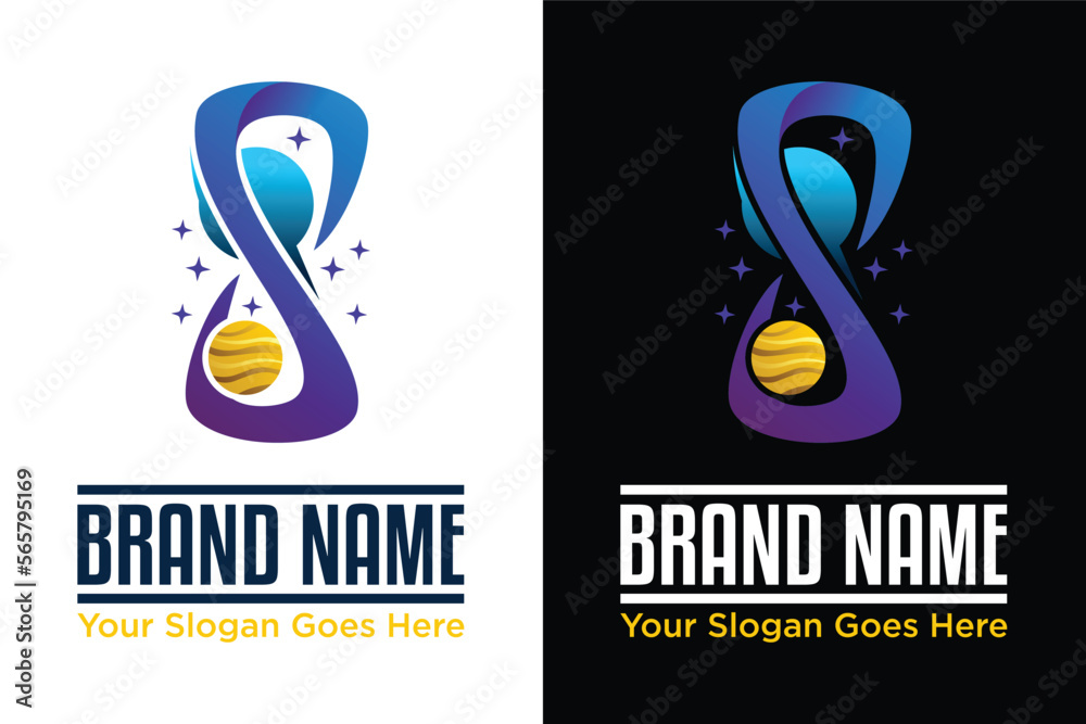 8 space infinity illustration logo design Stock Vector | Adobe Stock