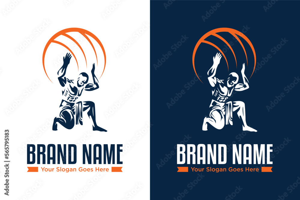 Atlas Globe illustration Logo designs Stock Vector | Adobe Stock