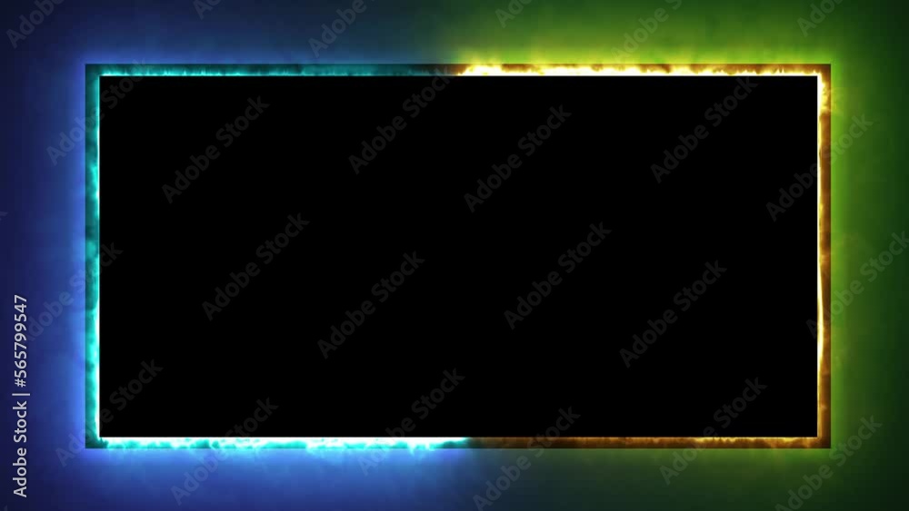 Neon Light Border | Frames Template Video | Glowing Frame Black Screen ...