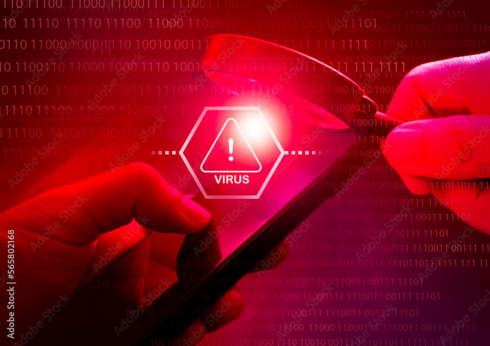 Malware attack virus alert , computer virus detection , cyber security ...