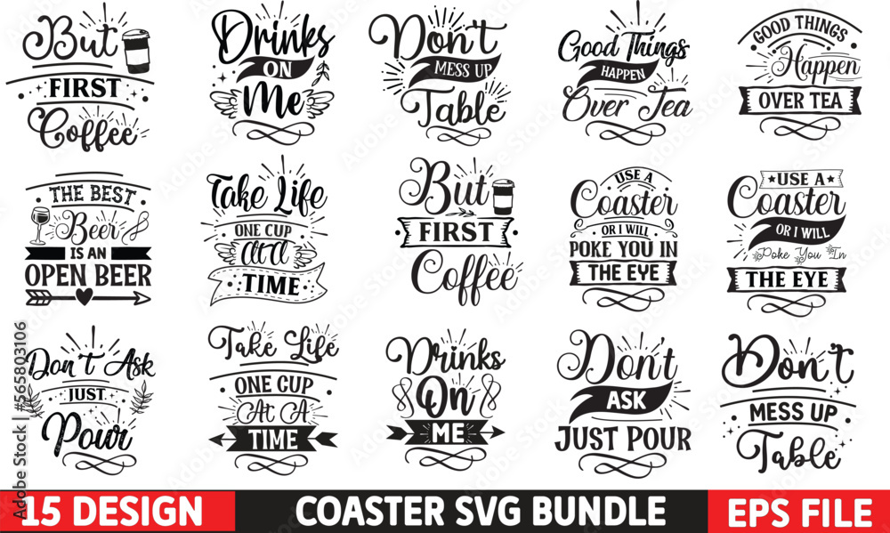 Coaster svg, coaster svg bundle, funny coasters svg, humorous coasters ...