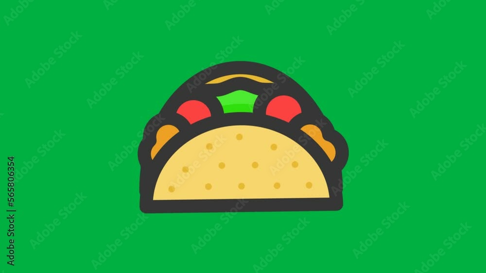 Taco animation on green screen. 4k video animation Stock Video | Adobe ...