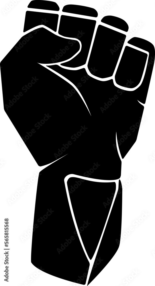 hands clenched power strength icon logo vector Fist male hand ...