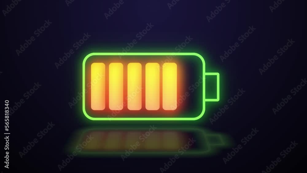Battery Charge Indicator Animation With Reflection Effects Black Background. Animation Of ...