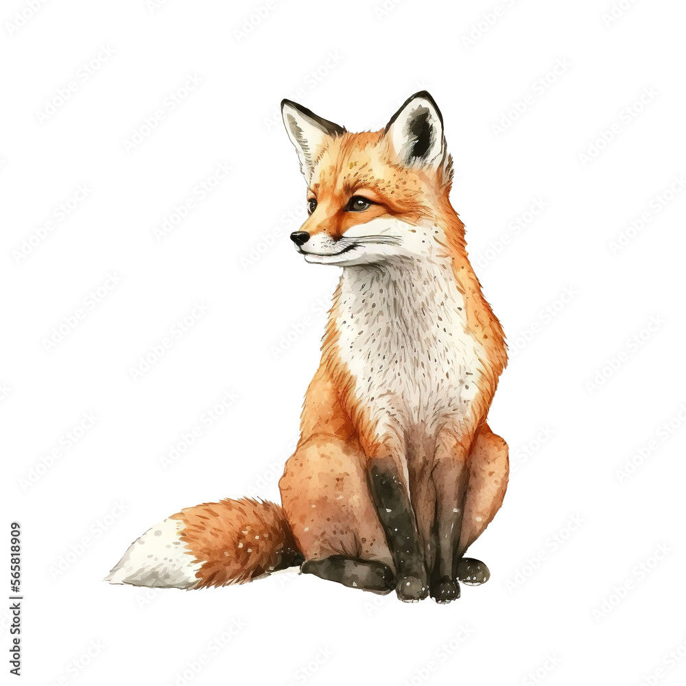 Cute fox isolated on white background, PNG transparent background ...