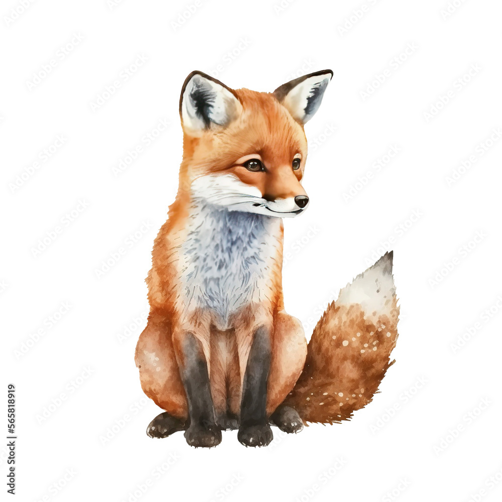 Cute fox isolated on white background, PNG transparent background ...