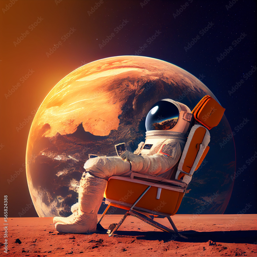 Astronaut chilling Stock Illustration | Adobe Stock