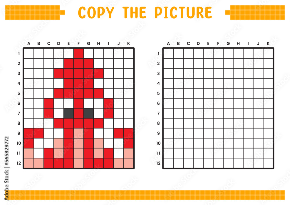 Copy the picture, complete the grid image. Educational worksheets ...