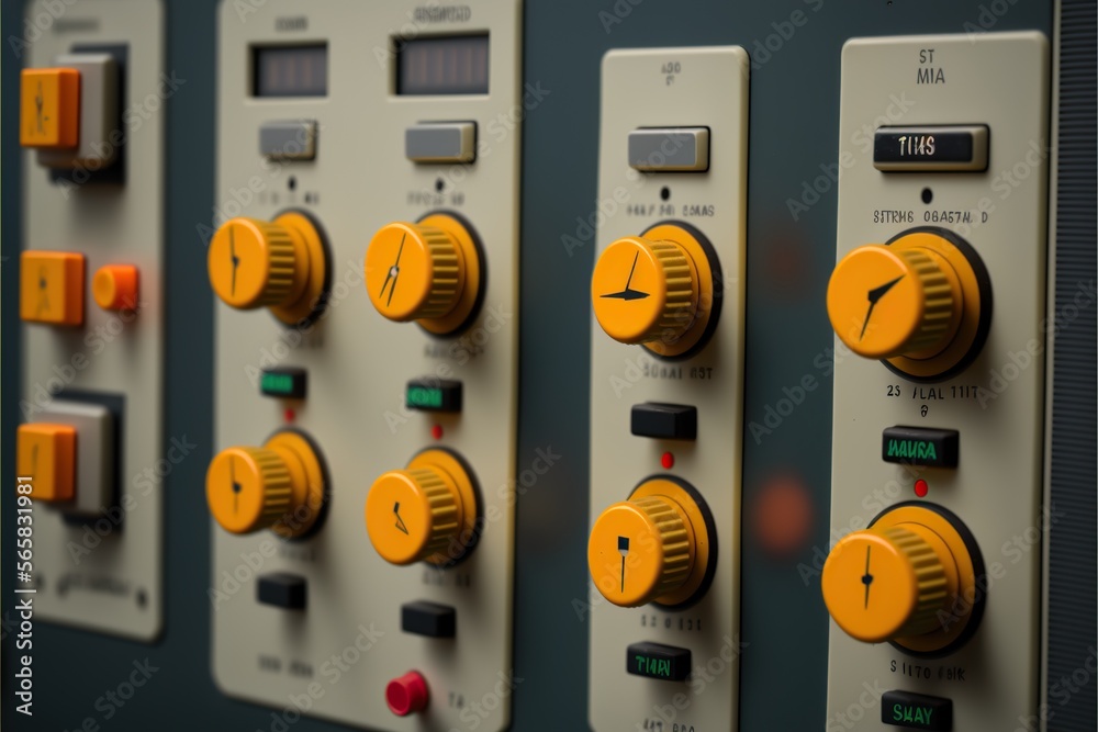 Close-up of a control panel in a modern power plant, created with ...