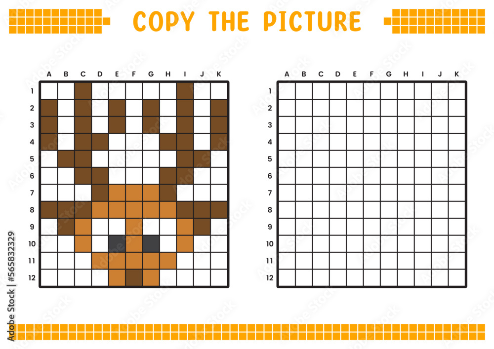 Vetor de Copy the picture, complete the grid image. Educational ...
