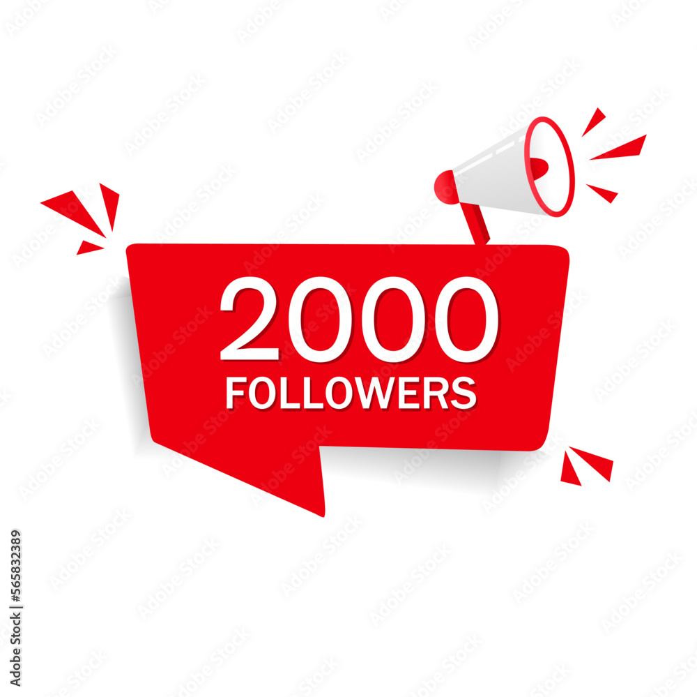 2000 followers social media post design. Social network number ...