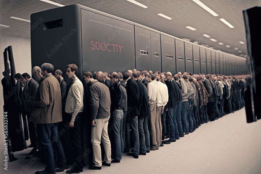 Computer programs waiting in the line to get to supercomputer, created ...