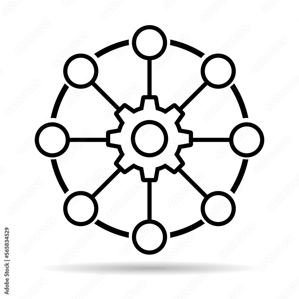 Multichannel digital design shadow icon, omnichannel flat web symbol ...