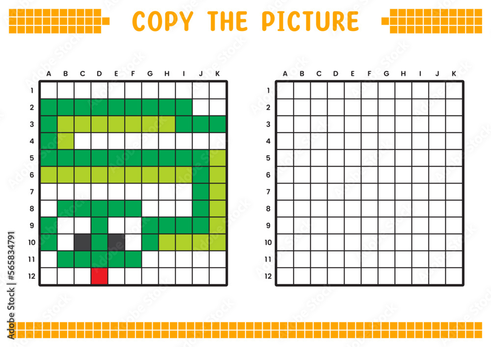 Copy the picture, complete the grid image. Educational worksheets ...