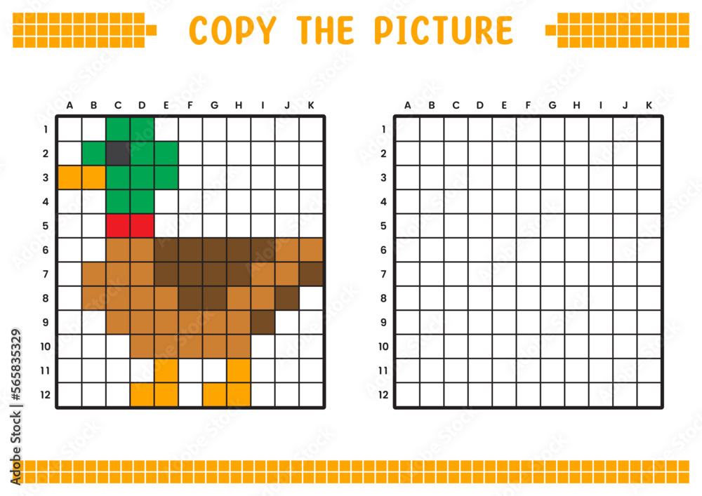 Copy the picture, complete the grid image. Educational worksheets ...