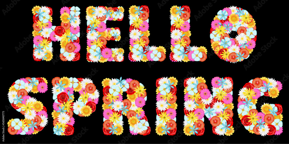 Tarjeta de felicitación y saludo a la llegada de la primavera en idioma ...